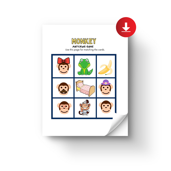 Monkey Matching Game for Speech Therapy - Printable ...